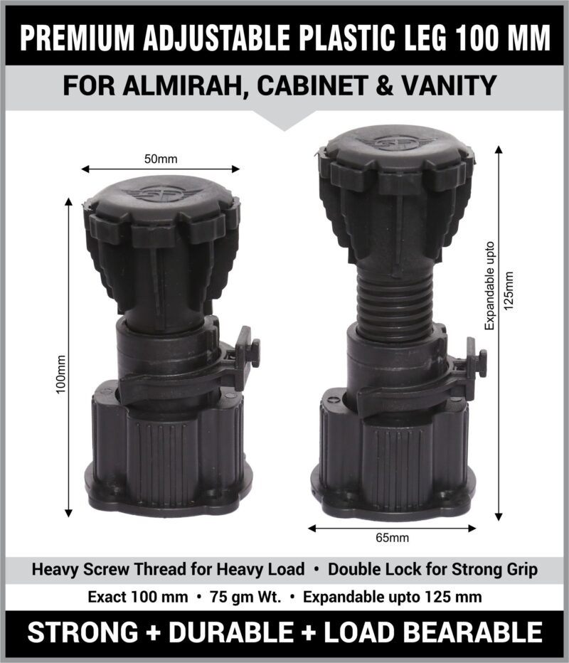 Premium Adjustable Plastic Leg 100mm – FUTURE ORGANIC PVT LTD